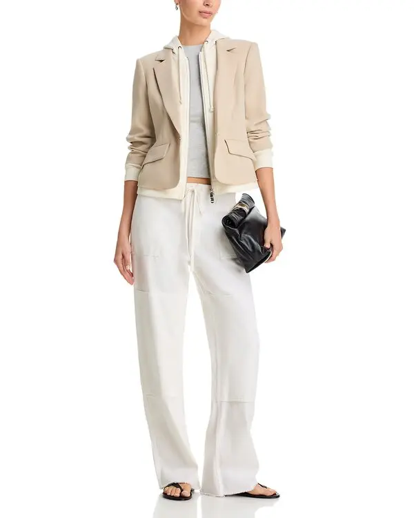 Cinq À Sept Khloe Hooded Blazer - Khaki/ivory