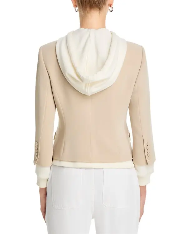 Cinq À Sept Khloe Hooded Blazer - Khaki/ivory