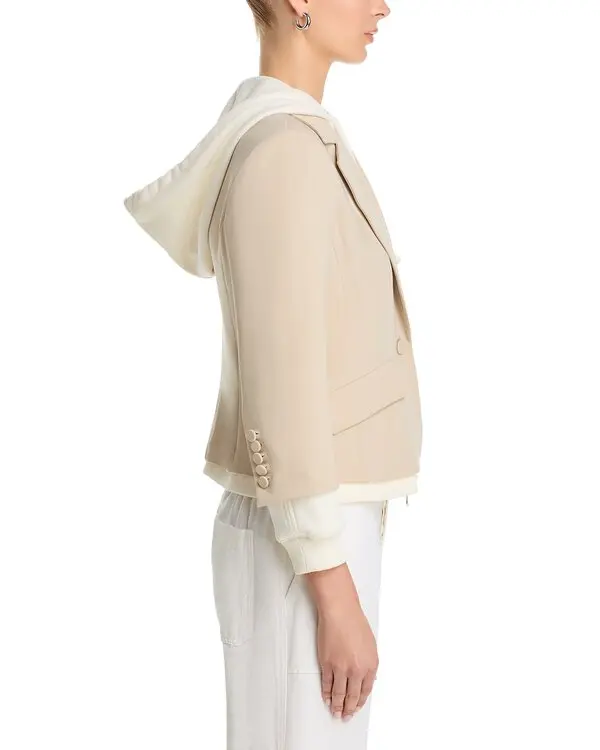 Cinq À Sept Khloe Hooded Blazer - Khaki/ivory
