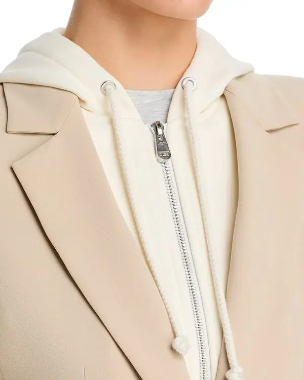 Cinq À Sept Khloe Hooded Blazer - Khaki/ivory