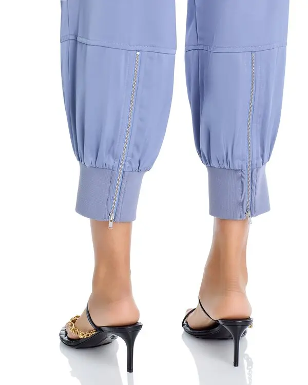 Aqua Satin Jogger Pants - Light Blue