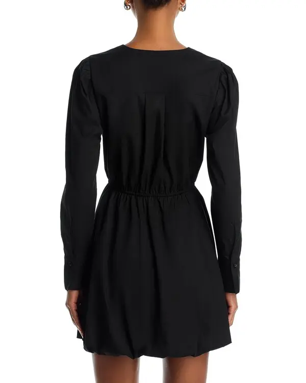 Aqua Button-front Bubble Dress
