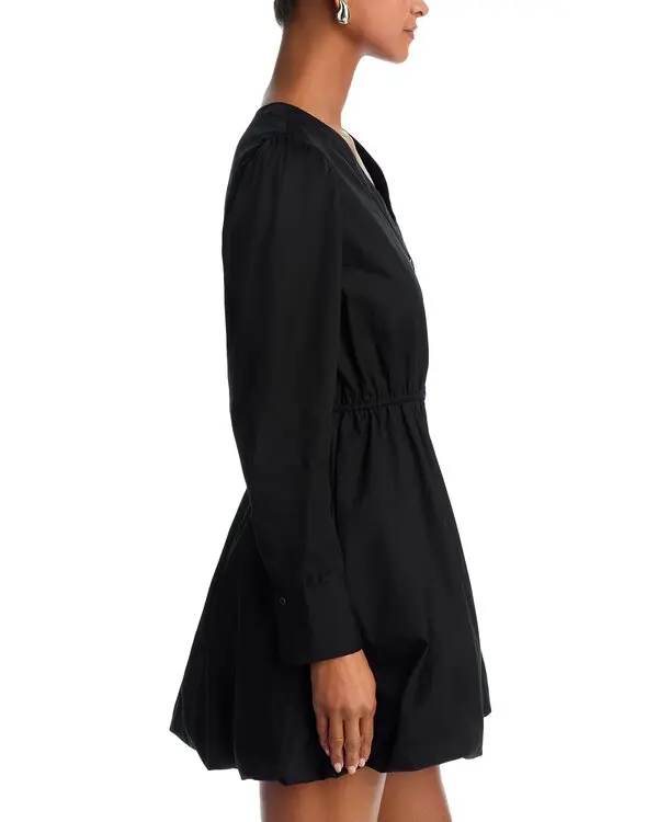 Aqua Button-front Bubble Dress