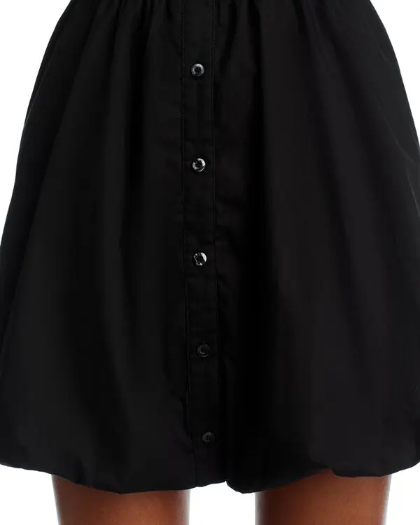 Aqua Button-front Bubble Dress