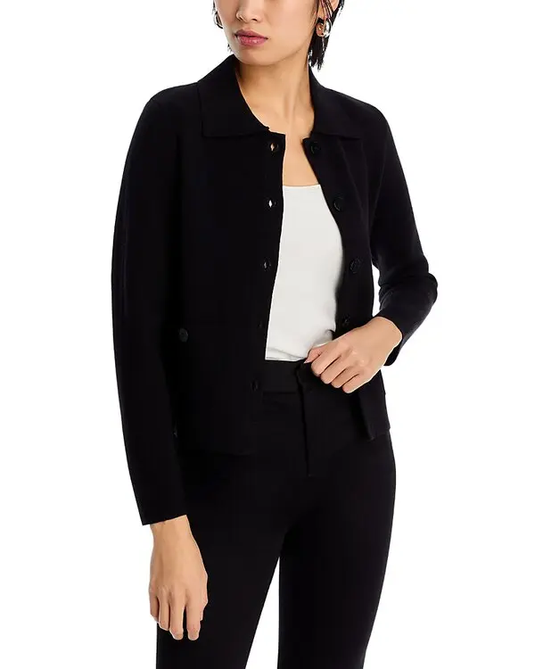 T Tahari Convertible Collar Jacket - Black