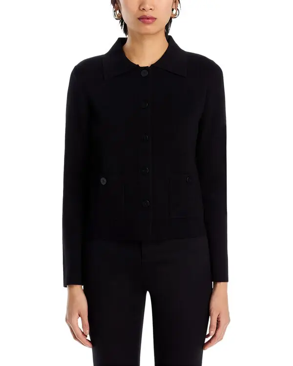 T Tahari Convertible Collar Jacket - Black