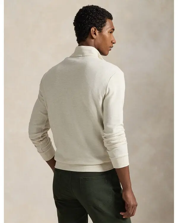 Polo Ralph Lauren Luxury Double Knit Jacquard Quarter Zip Pullover - Beige