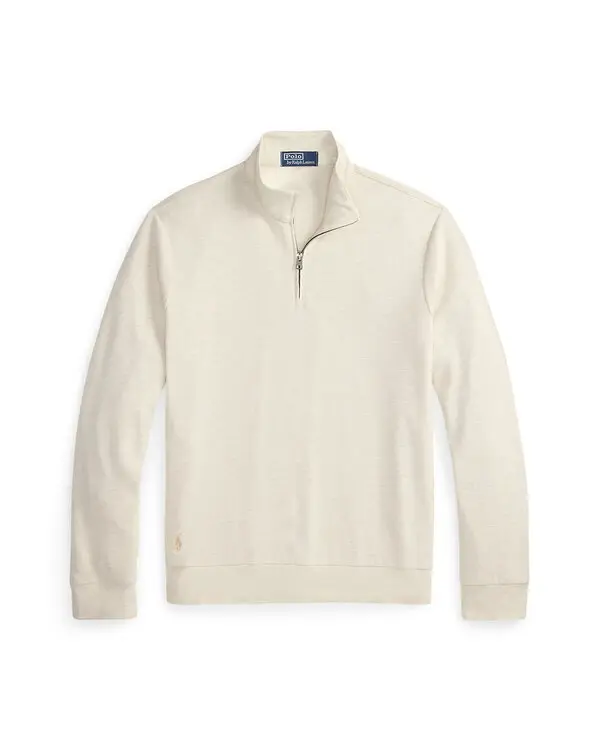 Polo Ralph Lauren Luxury Double Knit Jacquard Quarter Zip Pullover - Beige