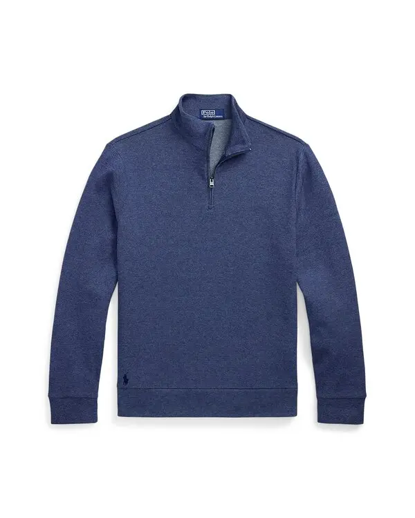 Polo Ralph Lauren Luxury Double Knit Jacquard Quarter Zip Pullover - Navy