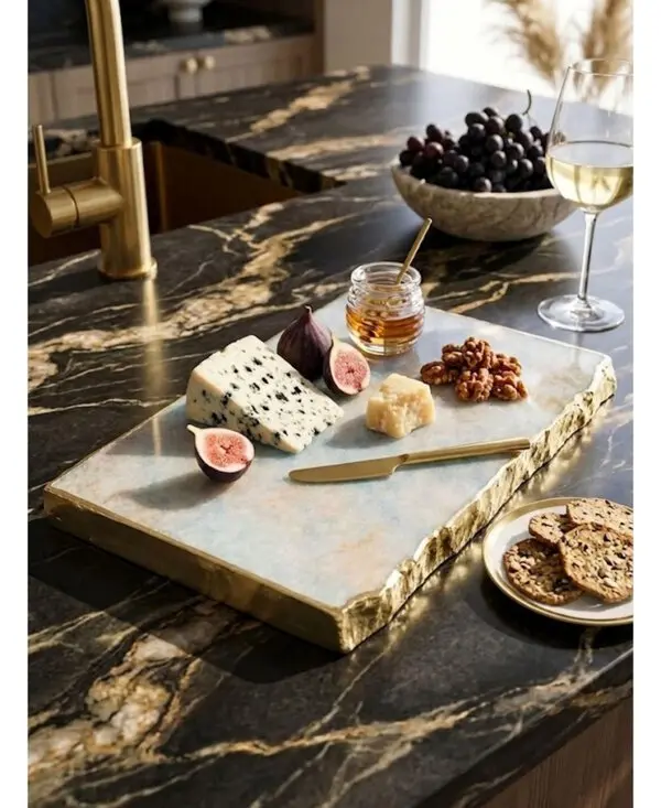 GAURI KOHLI Dazzle Aventurine Cheese Board - Green