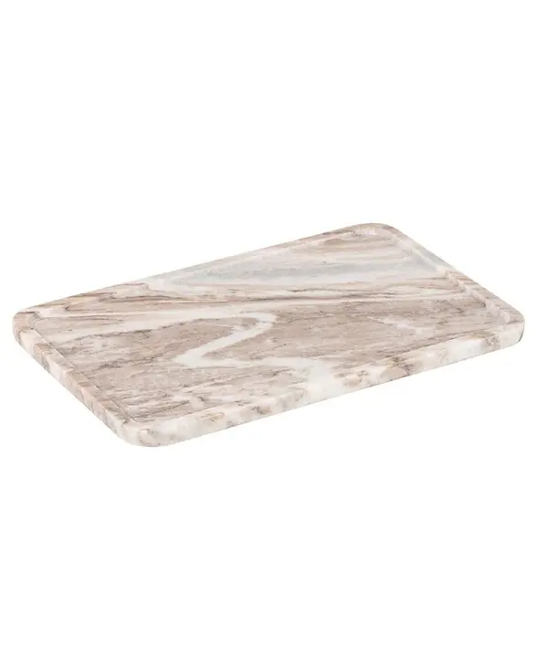 GAURI KOHLI Clover Beige Marble Tray - Shades Of Beige/brown And Gray