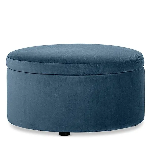 Bloomingdale'S Alta Medium Round Storage Ottoman, In Fabric - Amici Denim