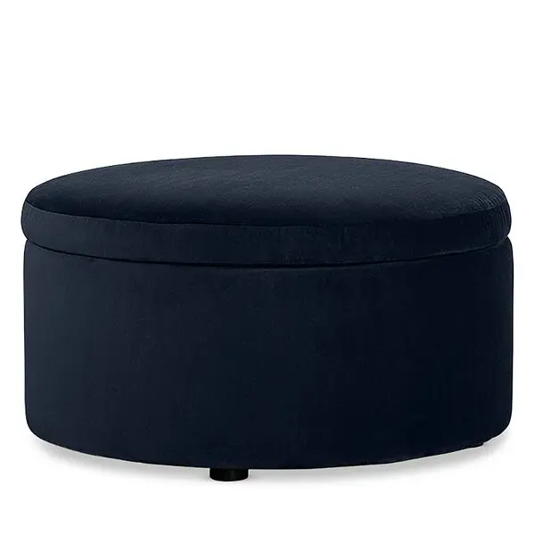 Bloomingdale'S Alta Medium Round Storage Ottoman, In Fabric - Amici Indigo