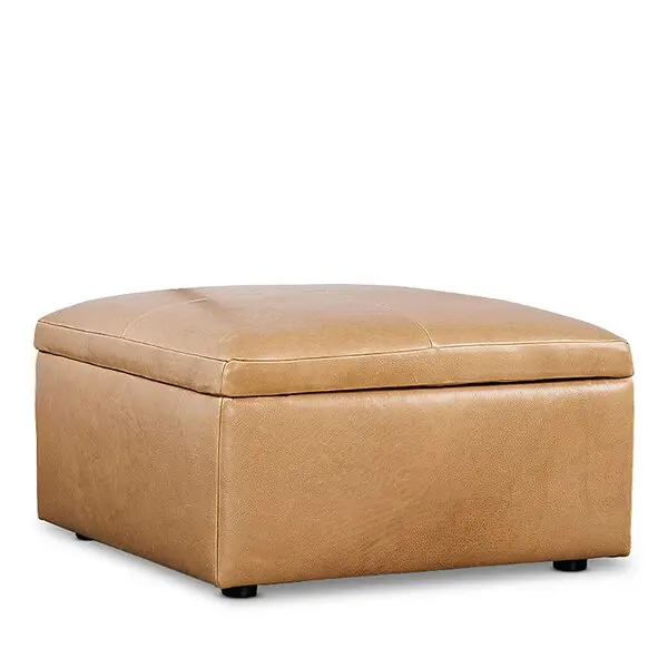 Bloomingdale'S Alice Medium Square Storage Ottoman, In Leather - Brighton Dune