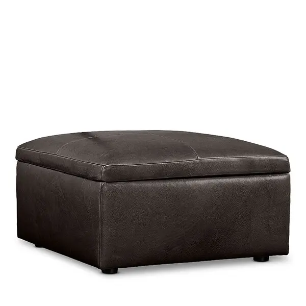 Bloomingdale'S Alice Medium Square Storage Ottoman, In Leather - Brighton Mink