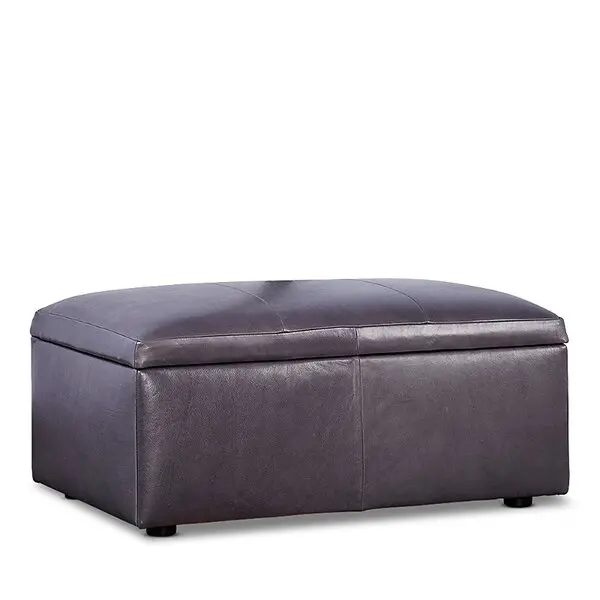 Bloomingdale'S Auburn Medium Rectangle Ottoman, In Leather - Brighton Shadow