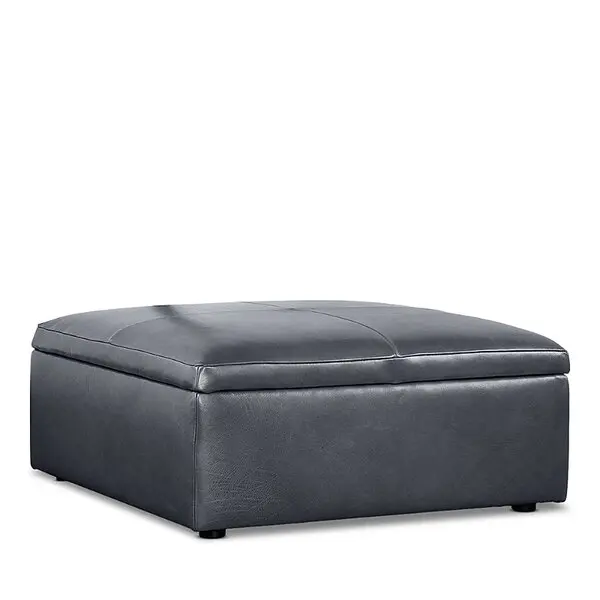Bloomingdale'S Alice Large Square Storage Ottoman, In Leather - Brighton Shadow