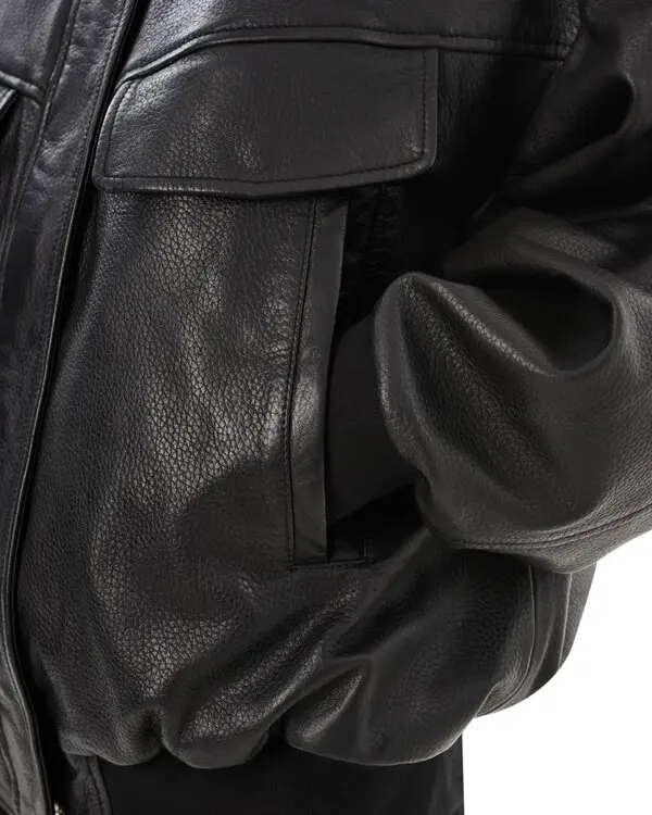 LAMARQUE Trevanna Leather Bomber Jacket - Black