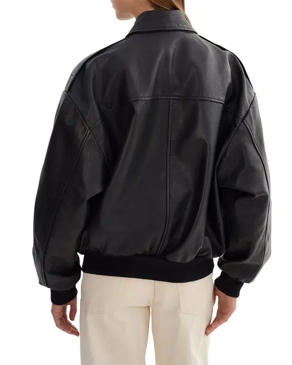 LAMARQUE Trevanna Leather Bomber Jacket - Black