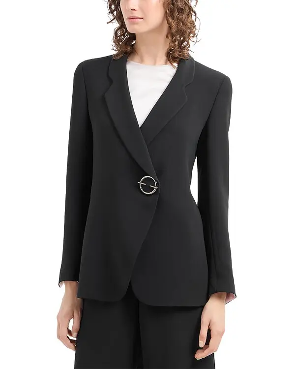 Emporio Armani Crepe Cady Blazer With Metal Closure