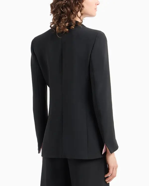 Emporio Armani Crepe Cady Blazer With Metal Closure