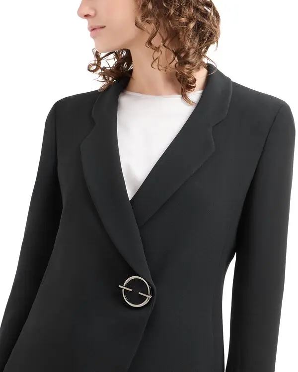 Emporio Armani Crepe Cady Blazer With Metal Closure