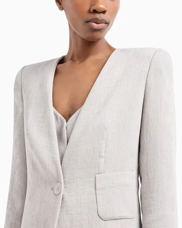 Emporio Armani Fluid Cannette Ribbed Blazer