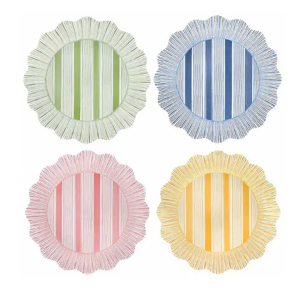 JULISKA Cabana Stripe Melamine Dinner Plate, Set Of 4 - Assorted