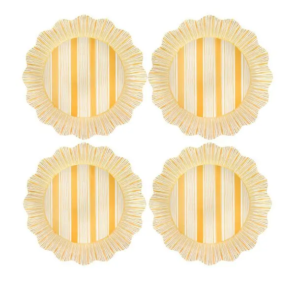 JULISKA Cabana Stripe Melamine Dinner Plate, Set Of 4 - Sunshine