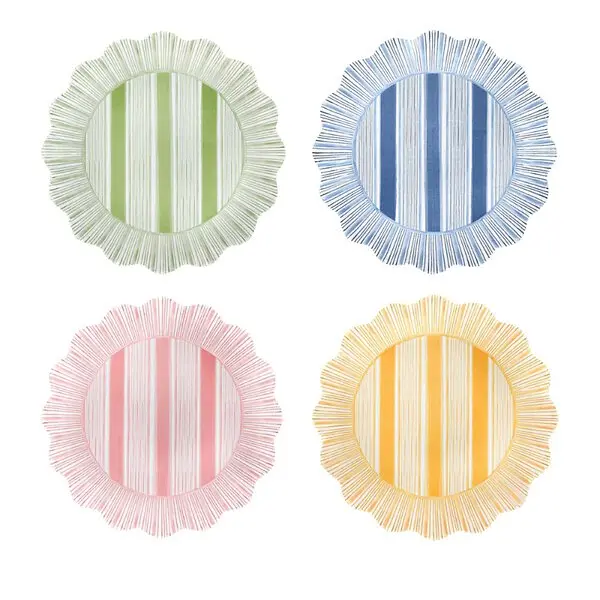 JULISKA Cabana Stripe Melamine Dessert/salad Plate, Set Of 4 - Assorted