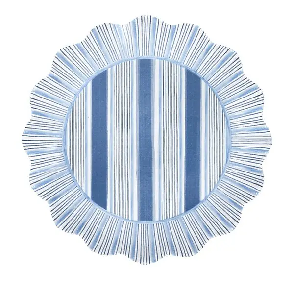 JULISKA Cabana Stripe Melamine Dessert/salad Plate, Set Of 4 - Ocean Blue
