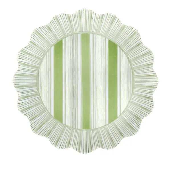 JULISKA Cabana Stripe Melamine Dessert/salad Plate, Set Of 4 - Seagrass G