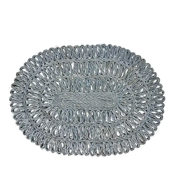 JULISKA Straw Loop Oval Placemat - Chambray
