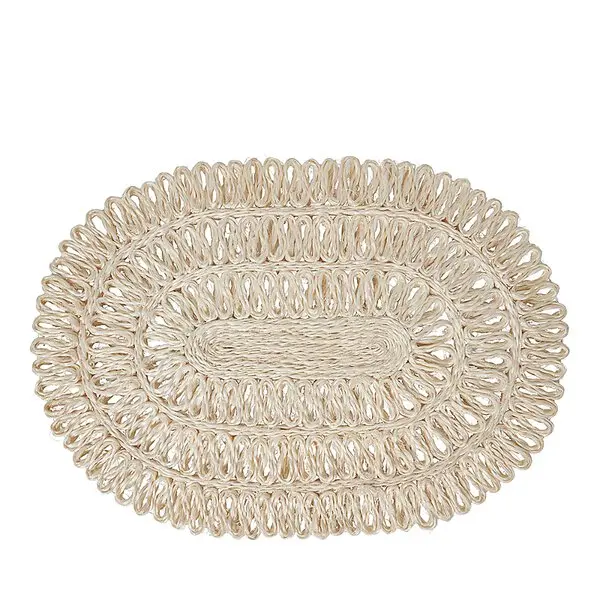 JULISKA Straw Loop Oval Placemat - Whitewash