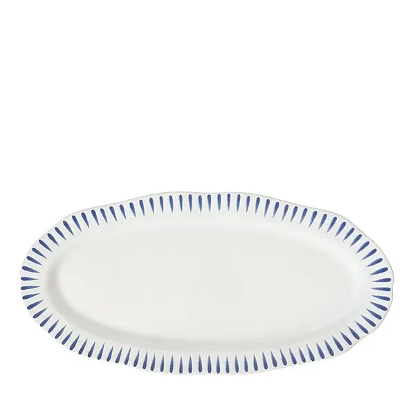JULISKA Sitio Stripe 15 Hostess Tray - Delft Blue