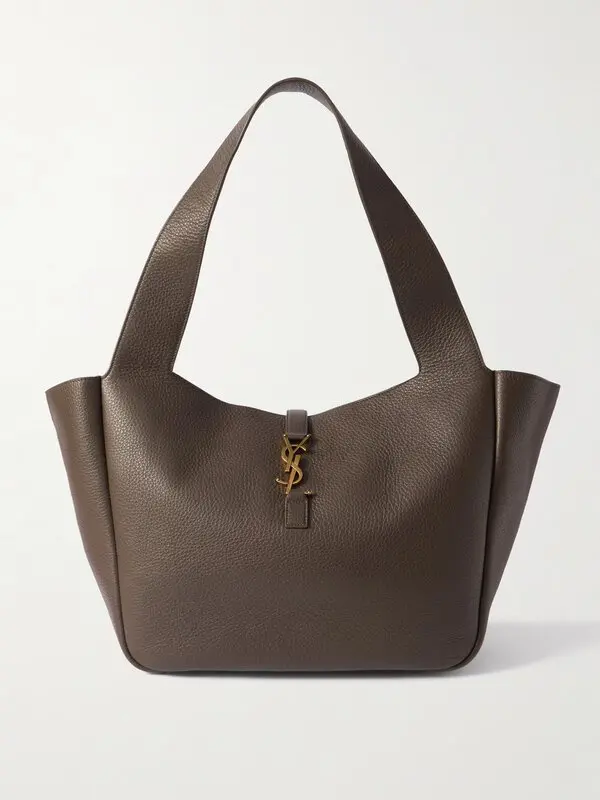 Saint Laurent Le 5 À 7 Bea Textured-leather Tote - Brown