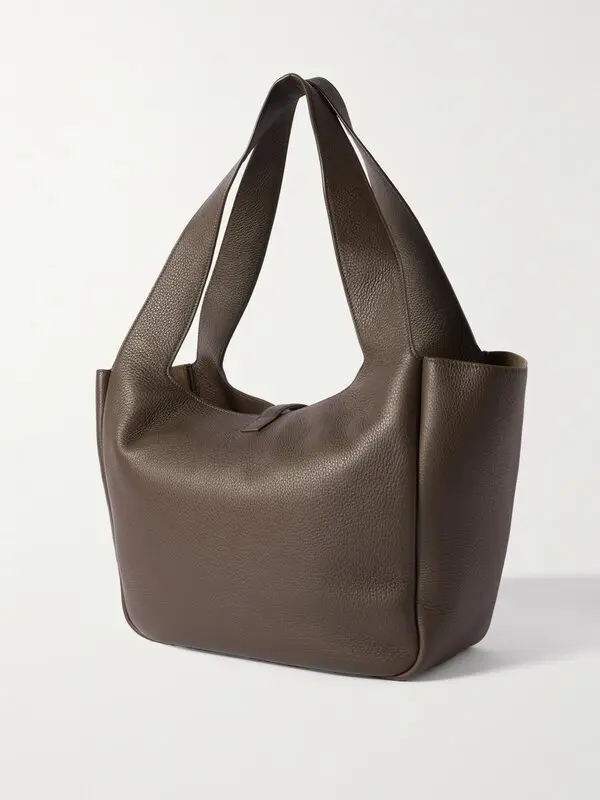Saint Laurent Le 5 À 7 Bea Textured-leather Tote - Brown