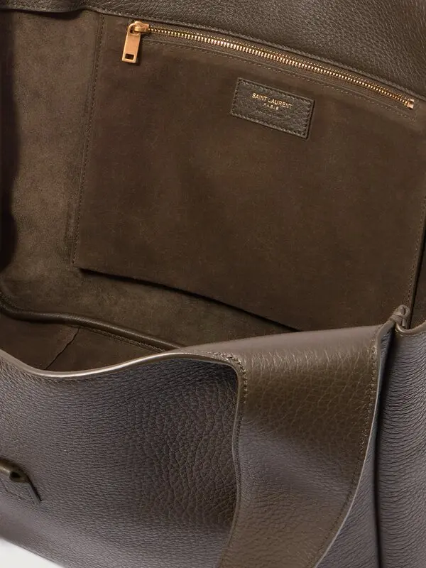 Saint Laurent Le 5 À 7 Bea Textured-leather Tote - Brown