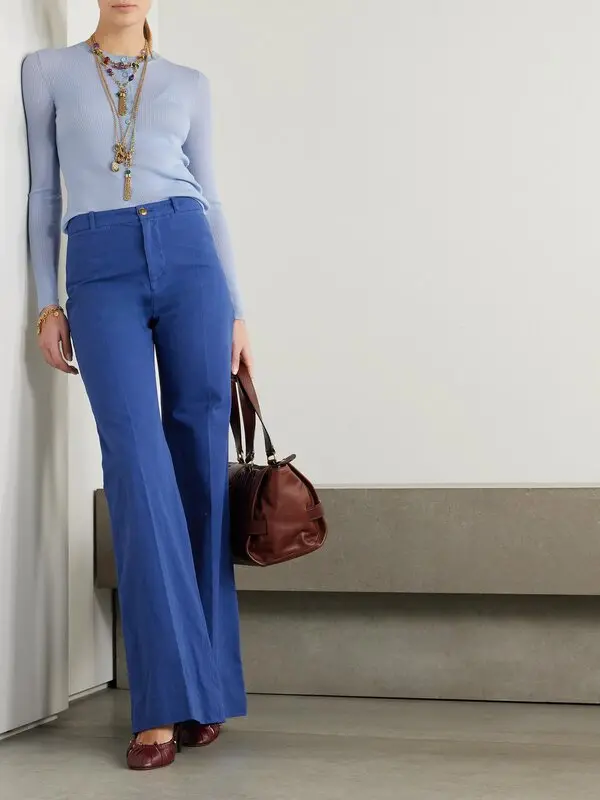 Chloé Cotton-canvas Flared Trousers