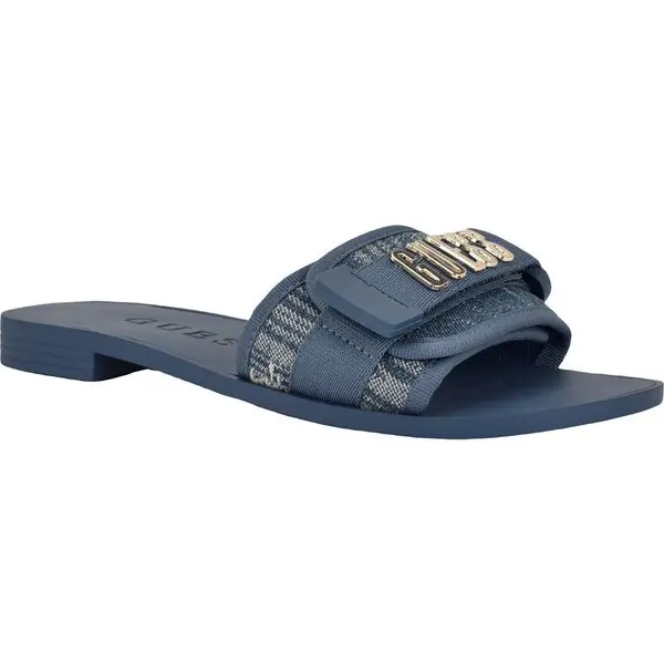 Guess Elyze Slide Sandal - Medium Blue