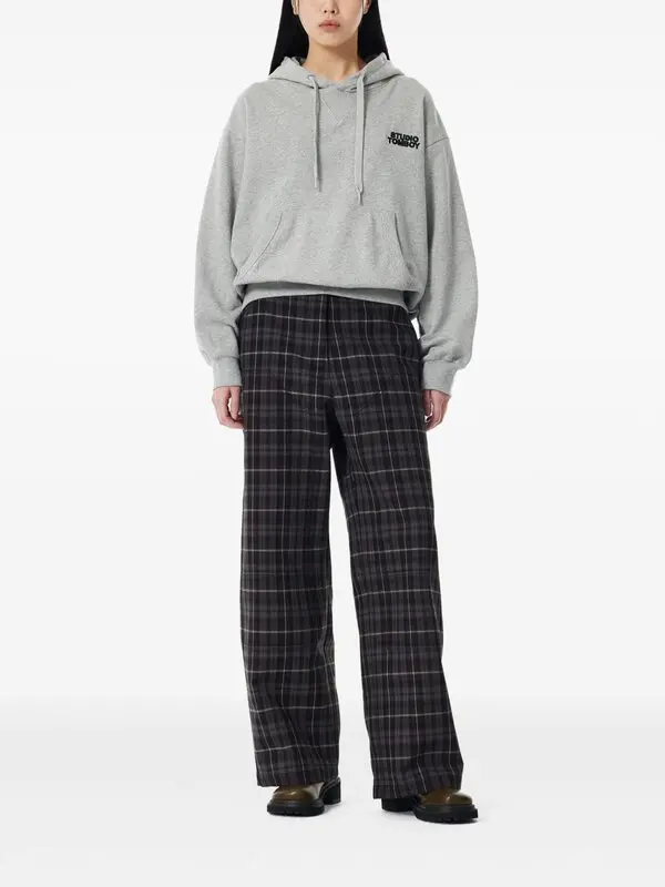 STUDIO TOMBOY Tartan Check Wide-leg Trousers