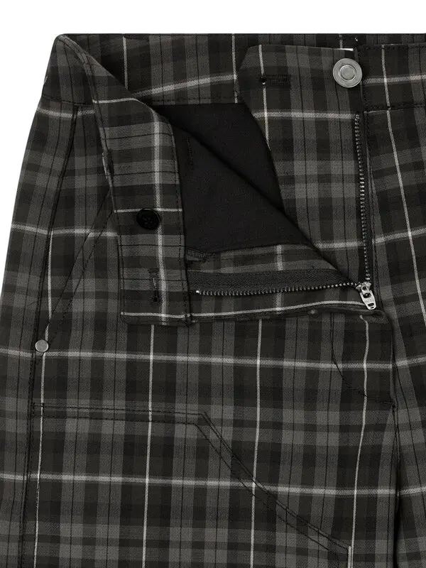 STUDIO TOMBOY Tartan Check Wide-leg Trousers