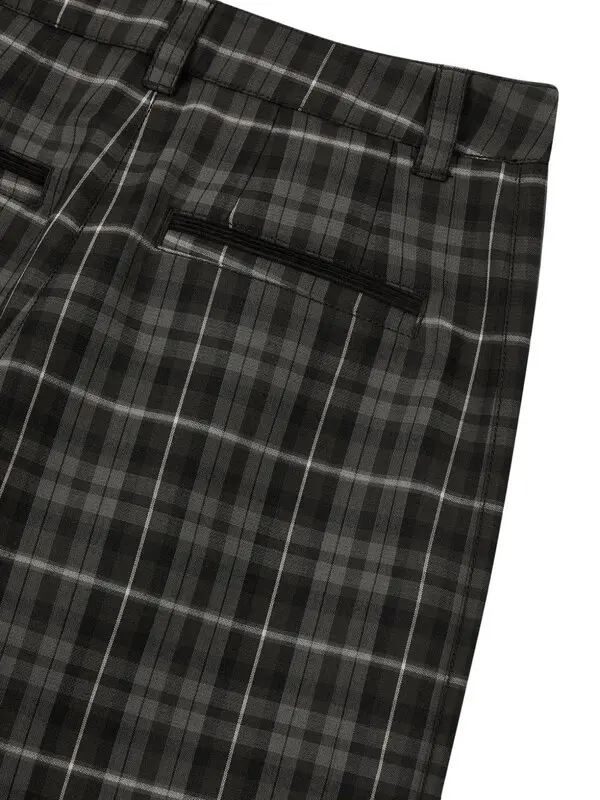 STUDIO TOMBOY Tartan Check Wide-leg Trousers