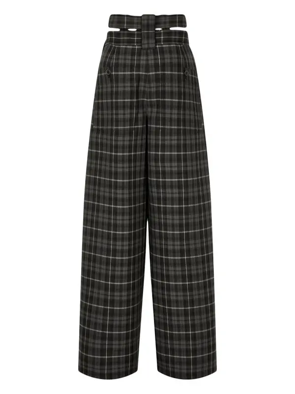 STUDIO TOMBOY Tartan Check Belted Trousers