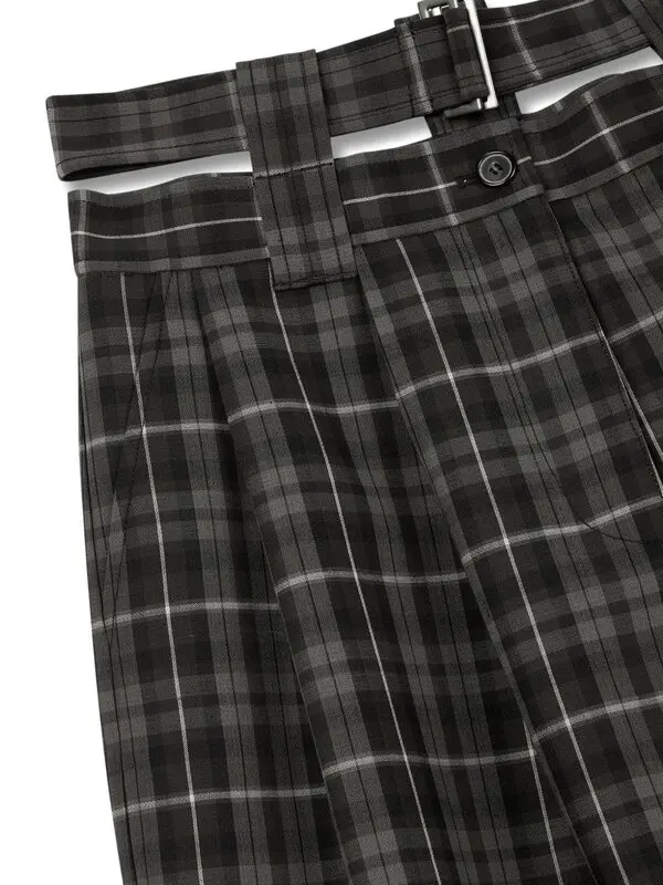 STUDIO TOMBOY Tartan Check Belted Trousers