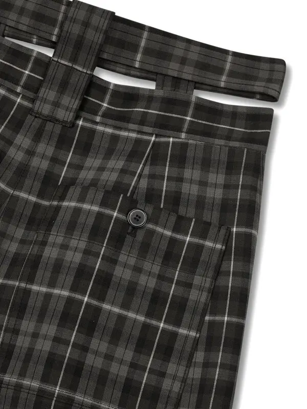 STUDIO TOMBOY Tartan Check Belted Trousers