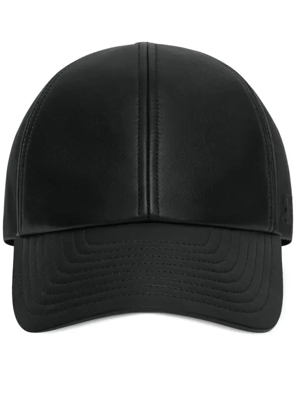 COURREGES Leather Cap - Black