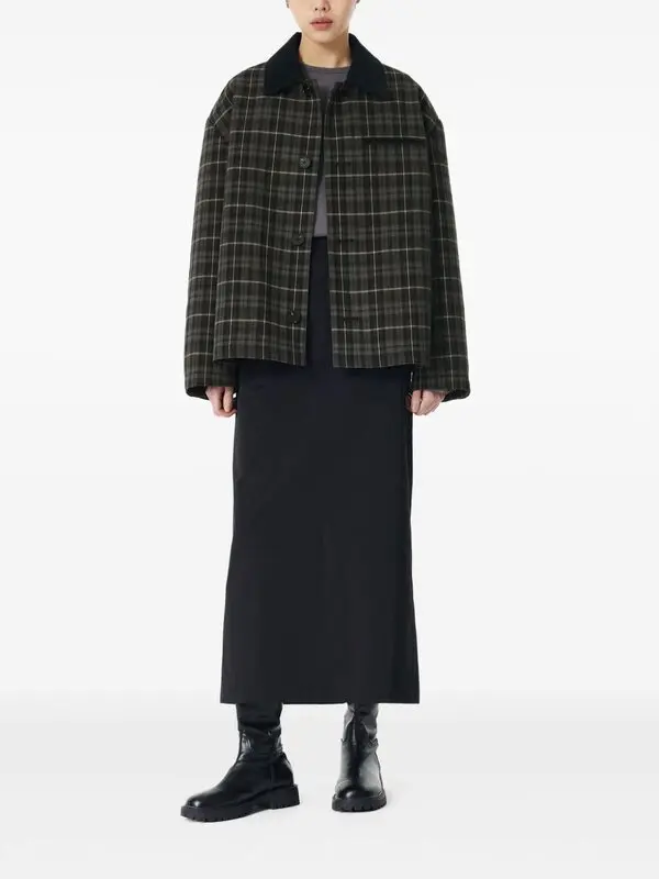 STUDIO TOMBOY Tartan Jacket With Corduroy Collar