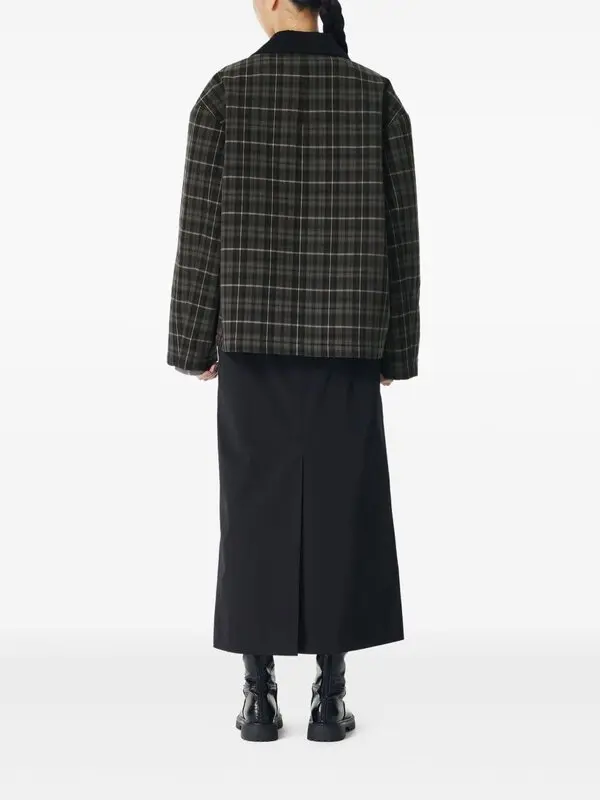 STUDIO TOMBOY Tartan Jacket With Corduroy Collar