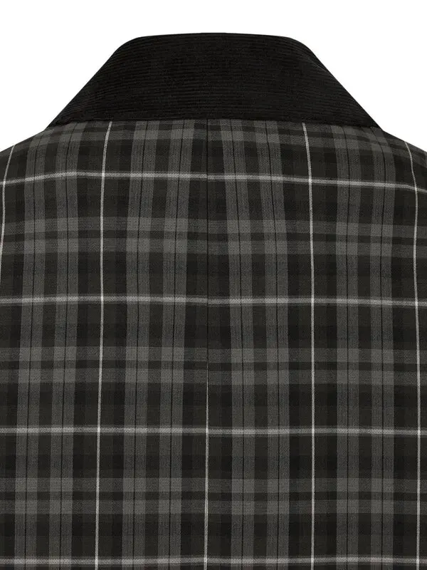 STUDIO TOMBOY Tartan Jacket With Corduroy Collar